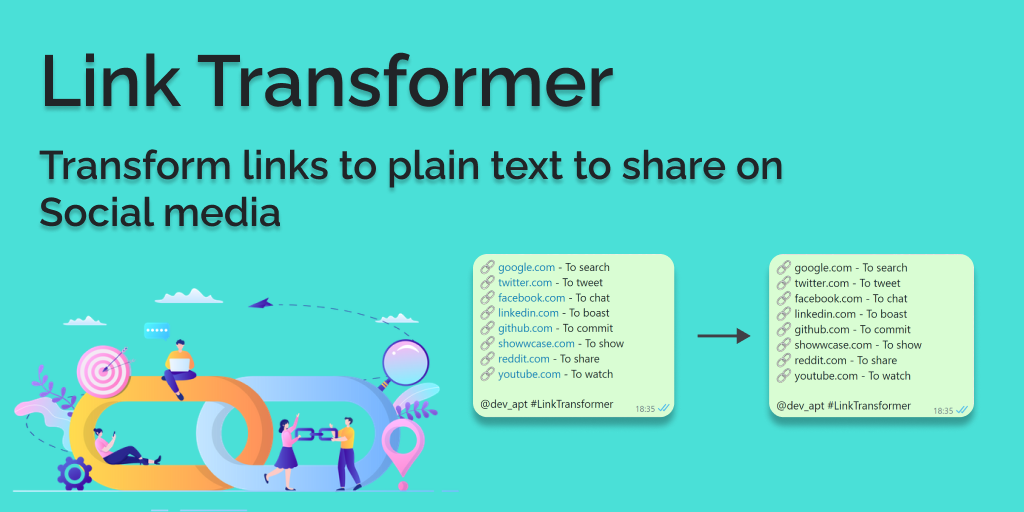Link Transformer - Convert Links to Plain Text | DevApt - DevApt
